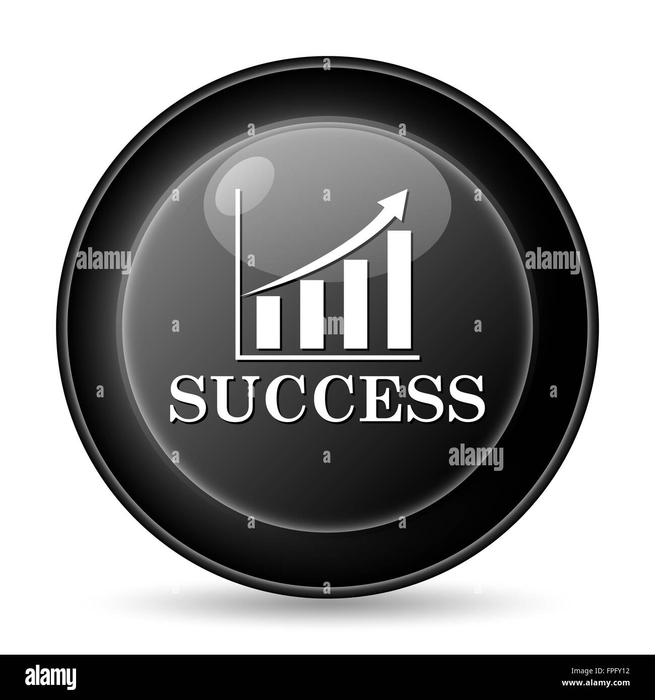 Success icon. Internet button on white background Stock Photo - Alamy