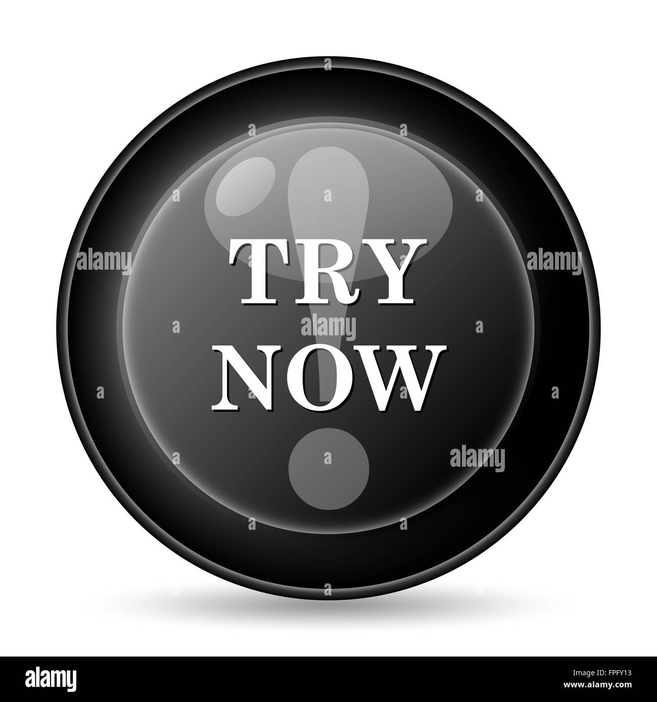 Try now icon. Internet button on white background Stock Photo - Alamy