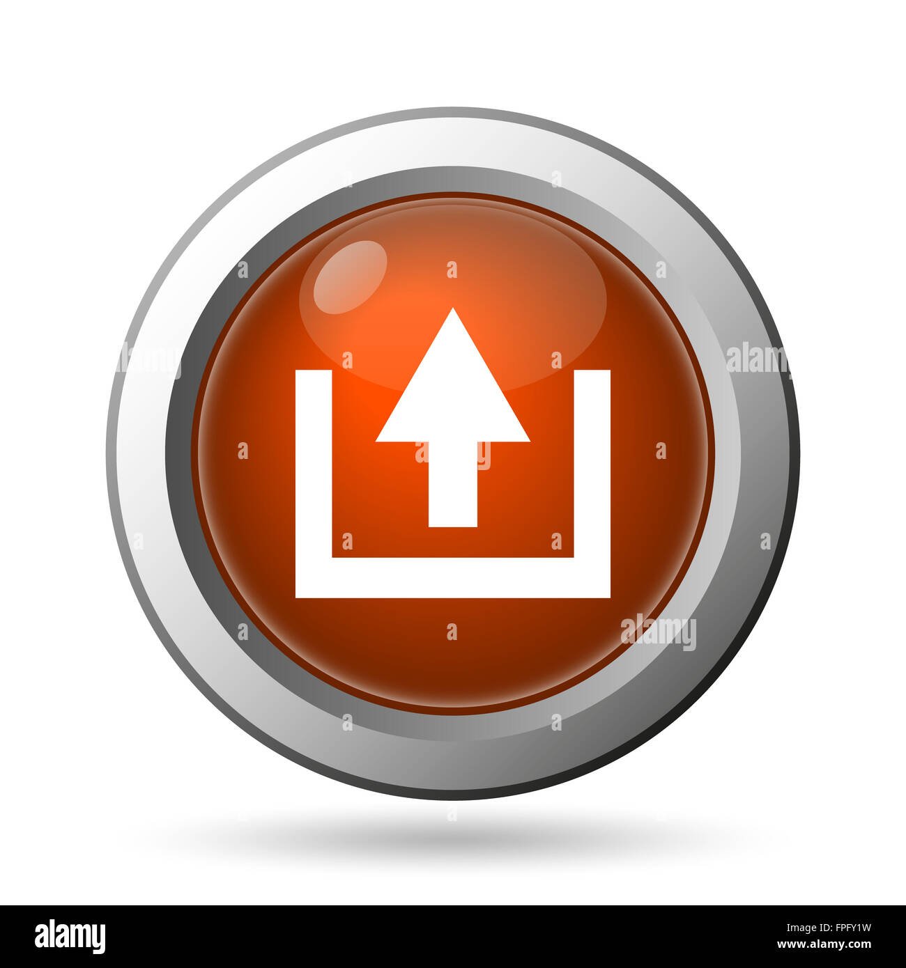 Upload icon. Internet button on white background Stock Photo - Alamy
