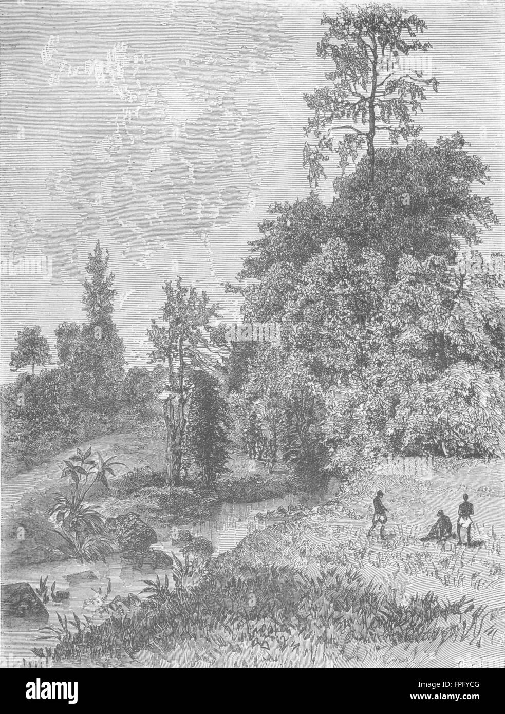 ETHIOPIA: View Tchelga, Abyssinian Plateau, antique print 1880 Stock ...