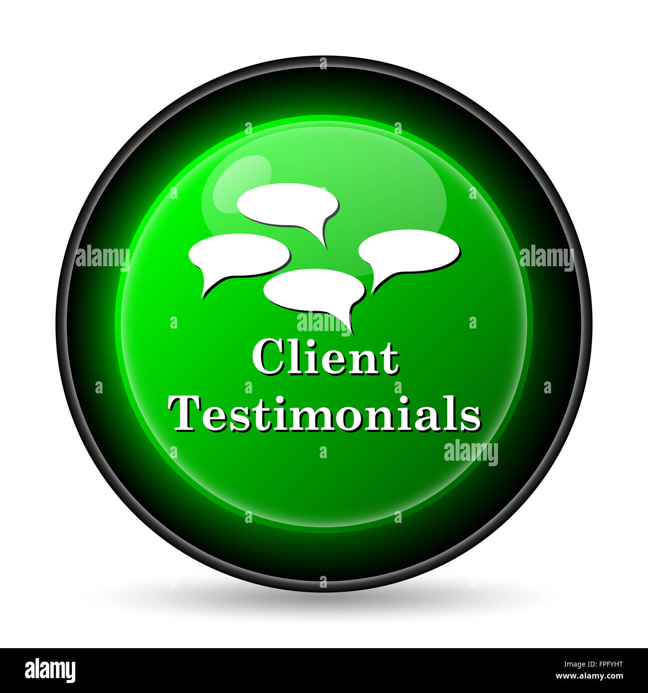 Client testimonials icon. Internet button on white background Stock ...