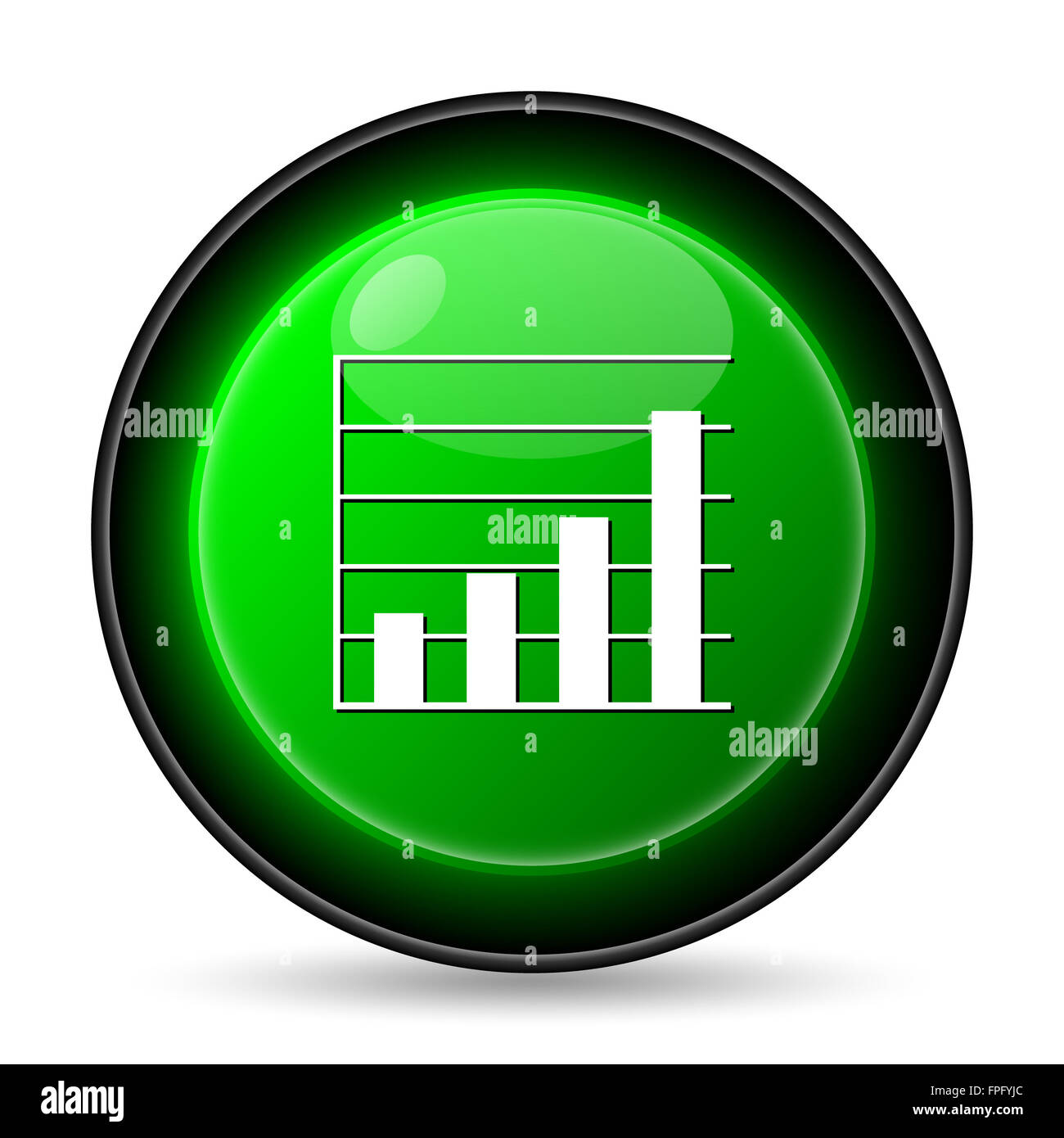 Chart bars icon. Internet button on white background Stock Photo - Alamy