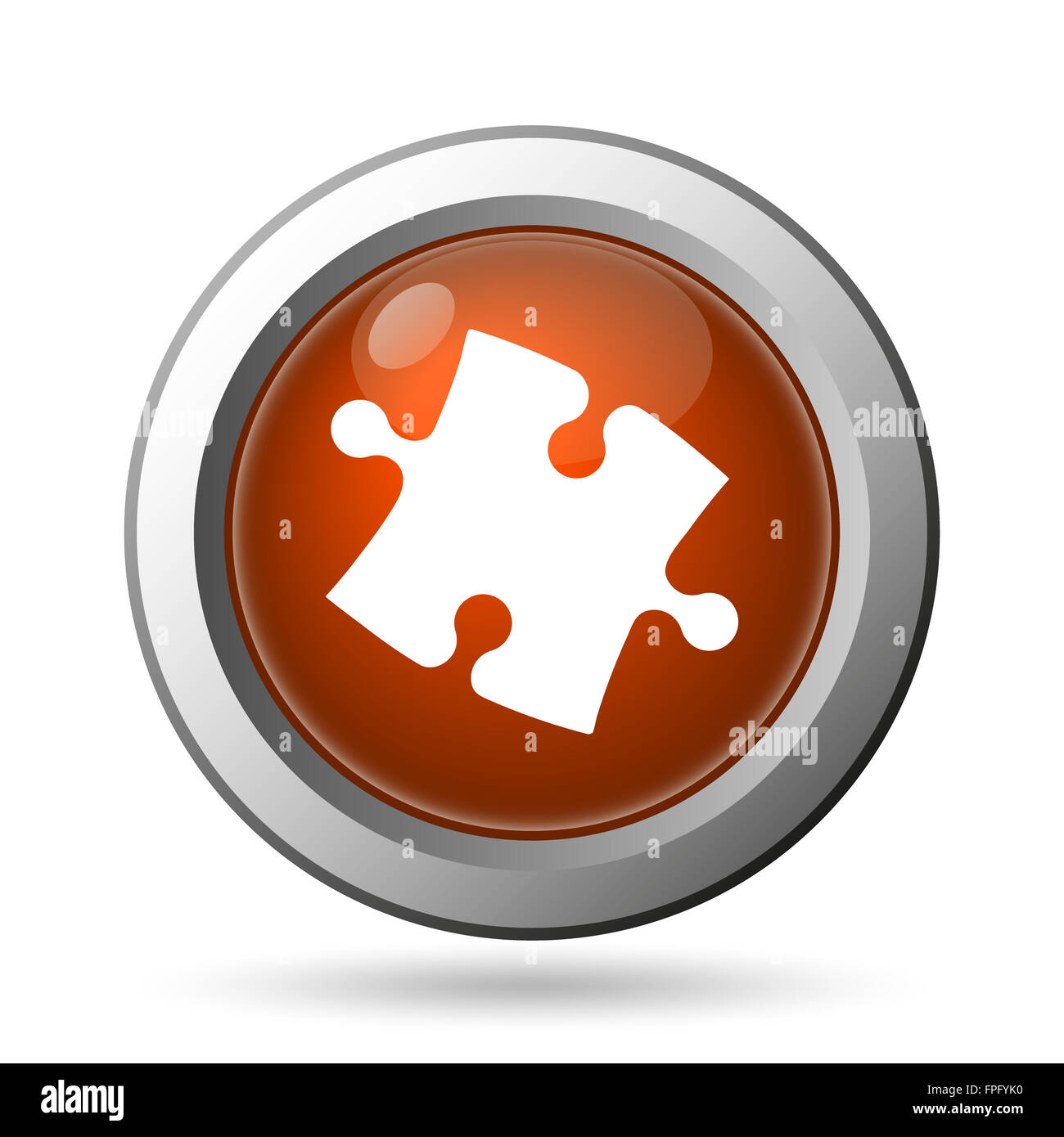 Puzzle piece icon. Internet button on white background Stock Photo - Alamy