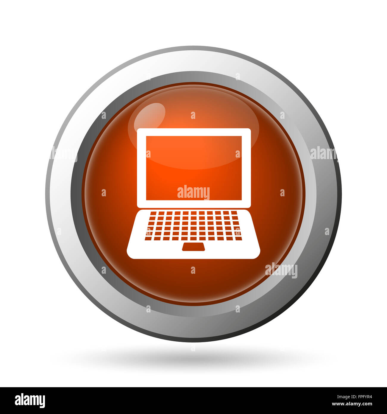 Laptop icon. Internet button on white background Stock Photo - Alamy