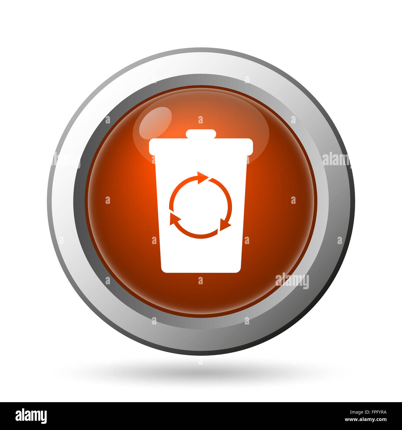 Recycle bin icon. Internet button on white background Stock Photo - Alamy