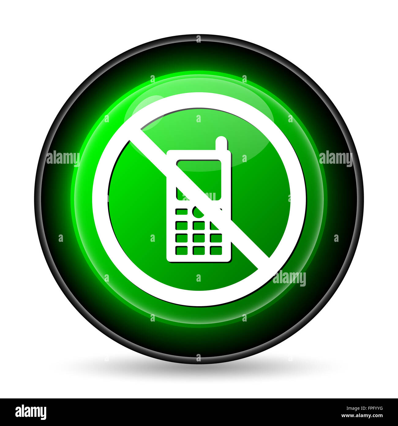 Mobile phone restricted icon. Internet button on white background Stock ...