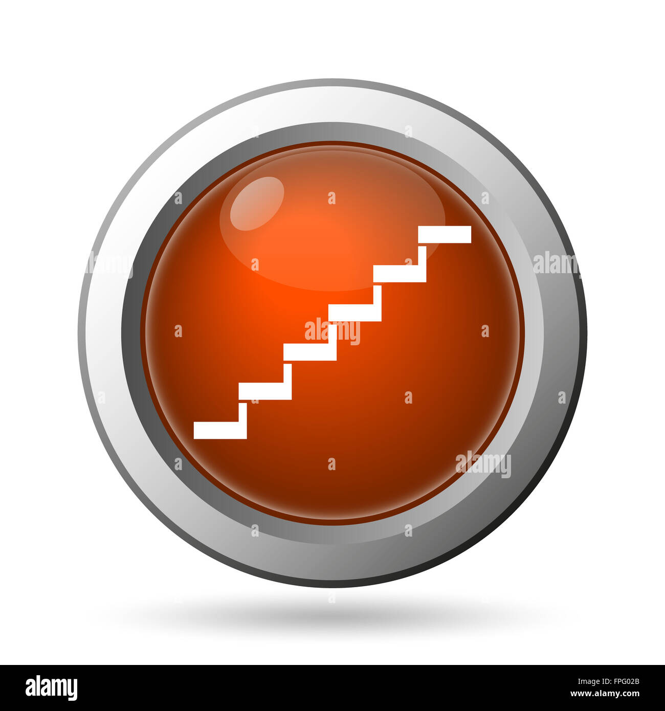 Stairs icon. Internet button on white background Stock Photo - Alamy