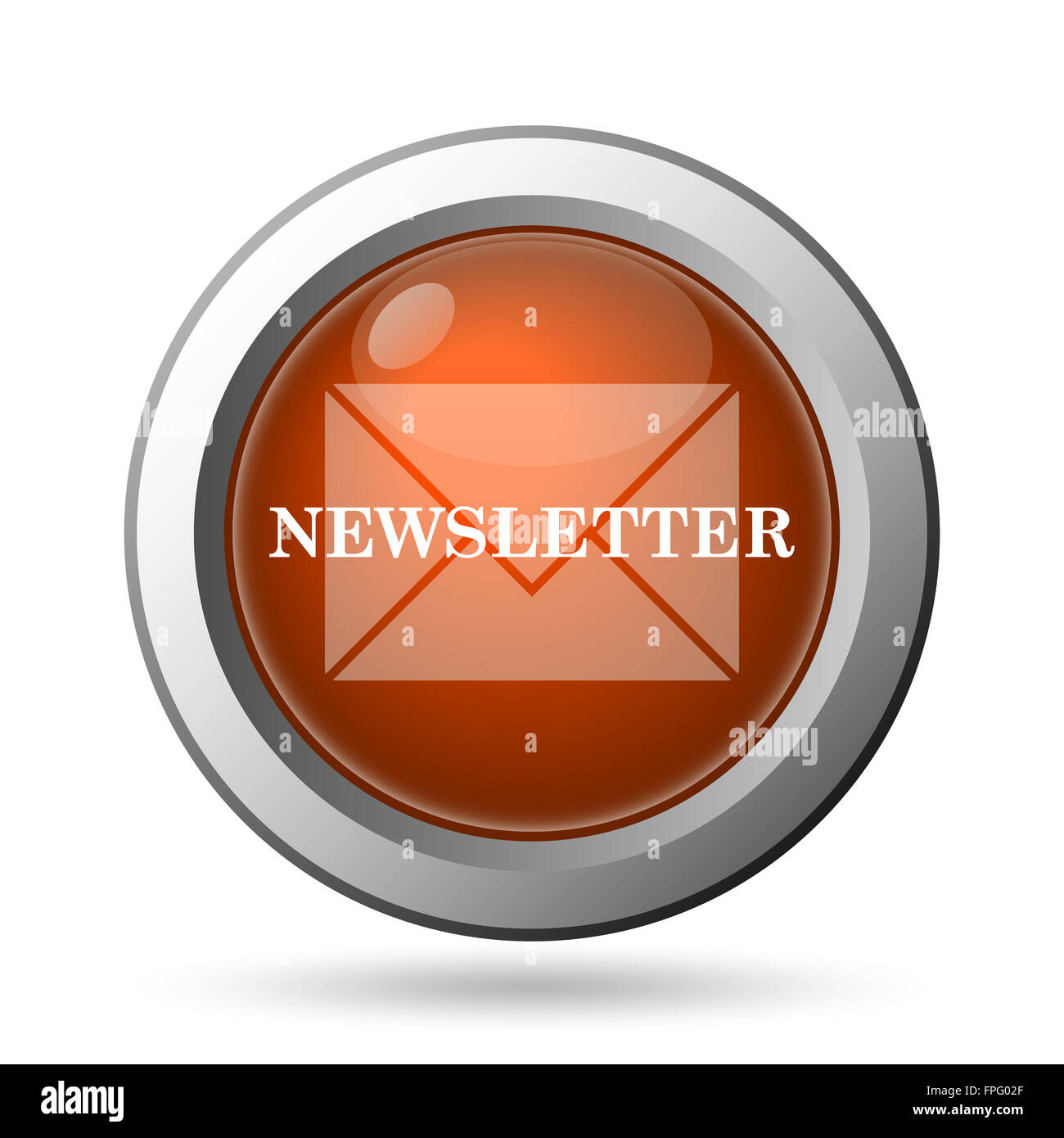 Newsletter icon. Internet button on white background Stock Photo - Alamy