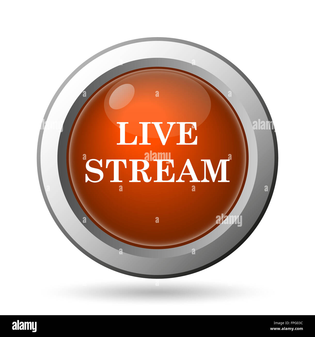 Live stream icon. Internet button on white background Stock Photo - Alamy