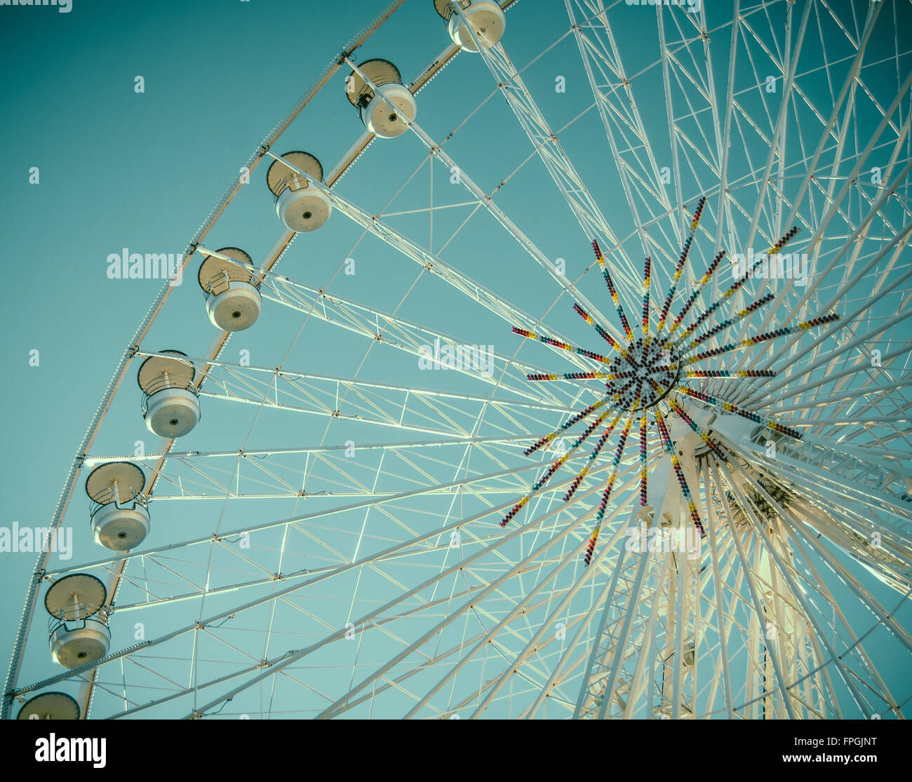 Retro Style Detail Of A Fairground Ferris Wheel Stock Photo - Alamy