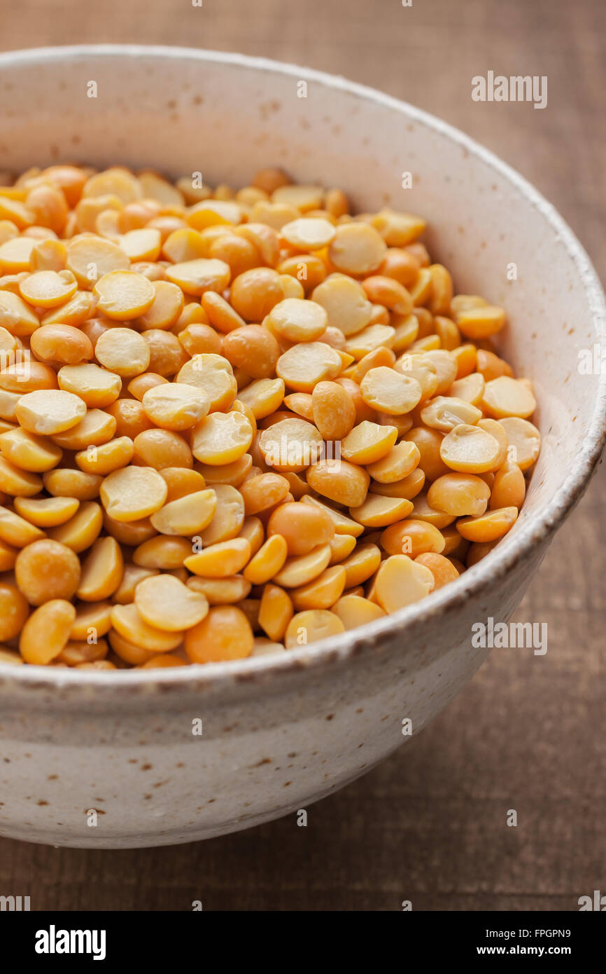 Yellow split peas used to make split pea soup and pease pudding Stock ...