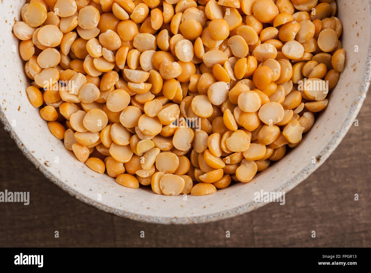 Yellow split peas used to make split pea soup and pease pudding Stock ...