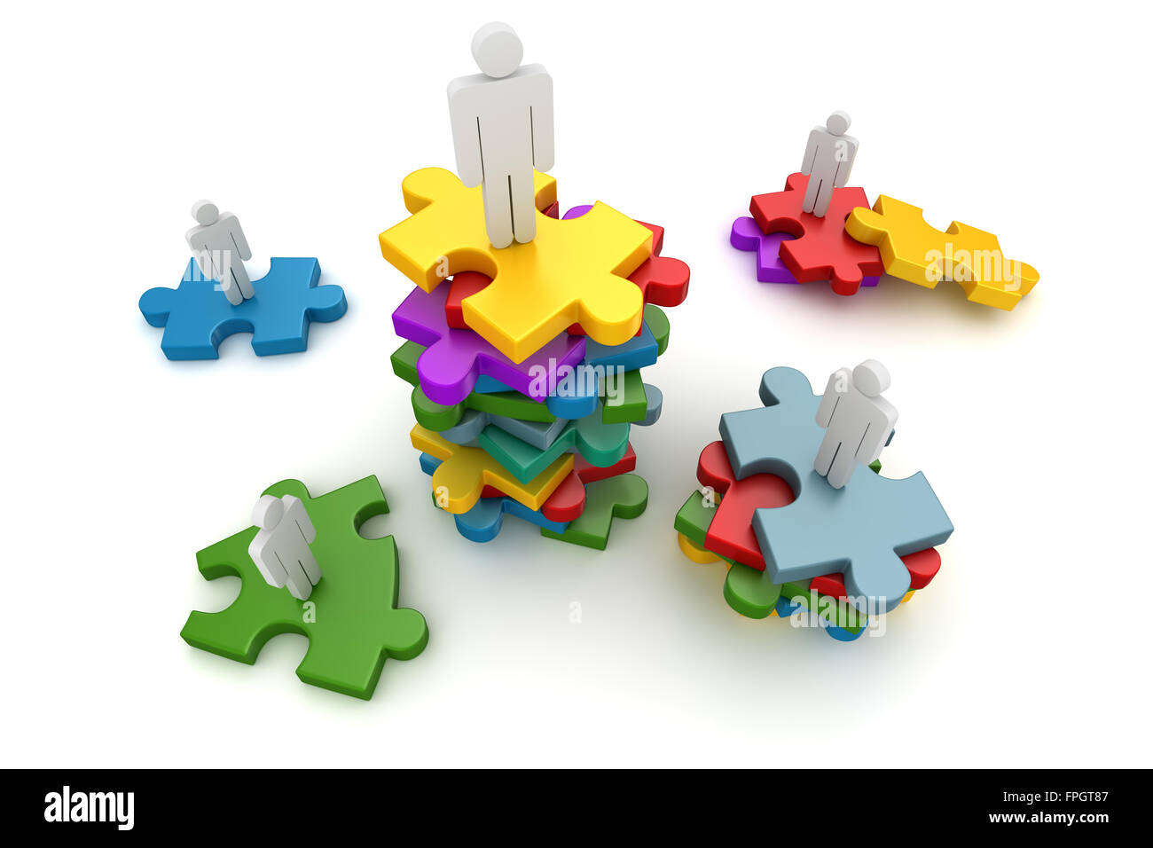 3d men puzzle teamwork hi-res stock photography and images - Alamy