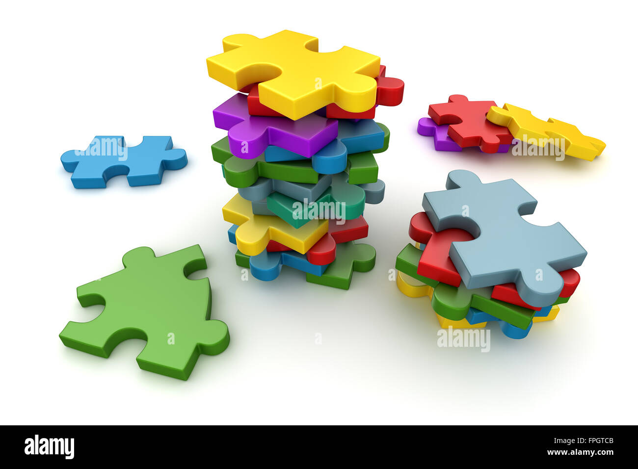 Colorful puzzle , This is a computer generated and 3d rendered picture ...