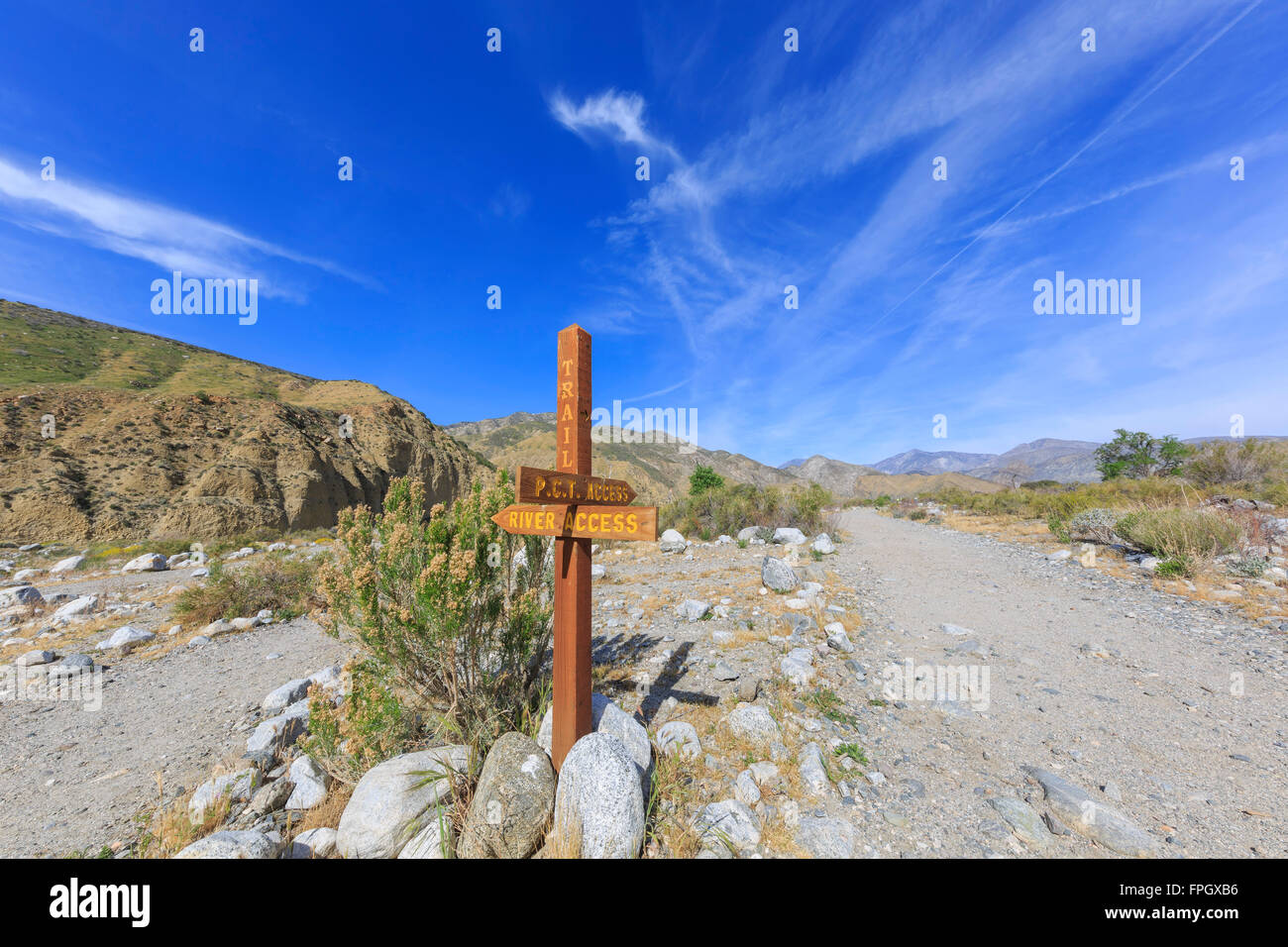 Changeling trail - Pacific Crest Trail at Whitewater Preserve Stock ...