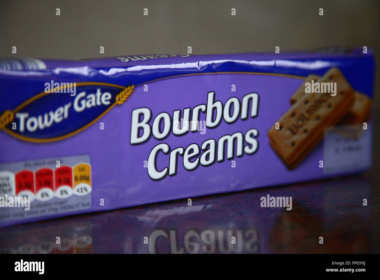 Pack of bourbon cream biscuit Stock Photo - Alamy