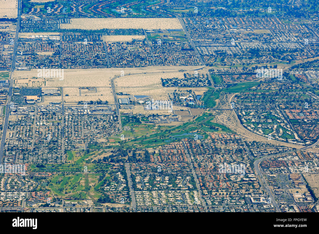 Aerial view of Palm Springs city from top, California Stock Photo - Alamy