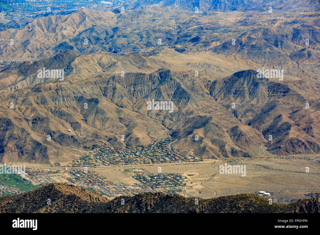 Aerial view of Palm Springs city from top, California Stock Photo - Alamy