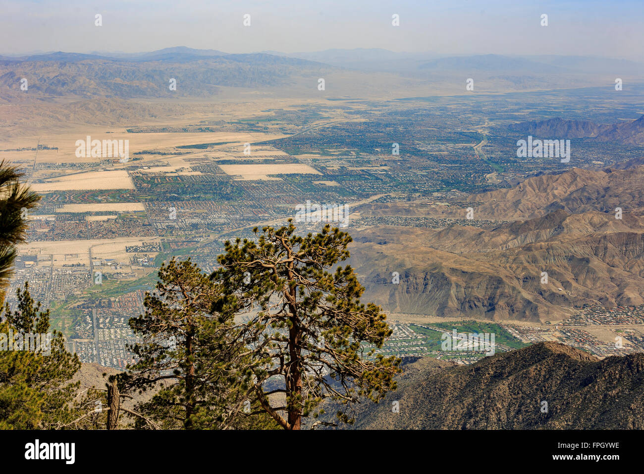 Aerial view of Palm Springs city from top, California Stock Photo - Alamy