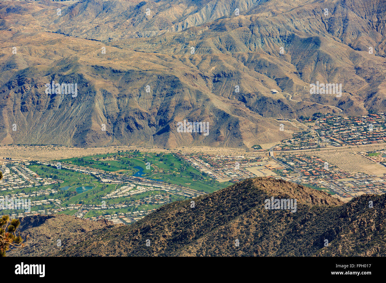 Aerial view of Palm Springs city from top, California Stock Photo - Alamy