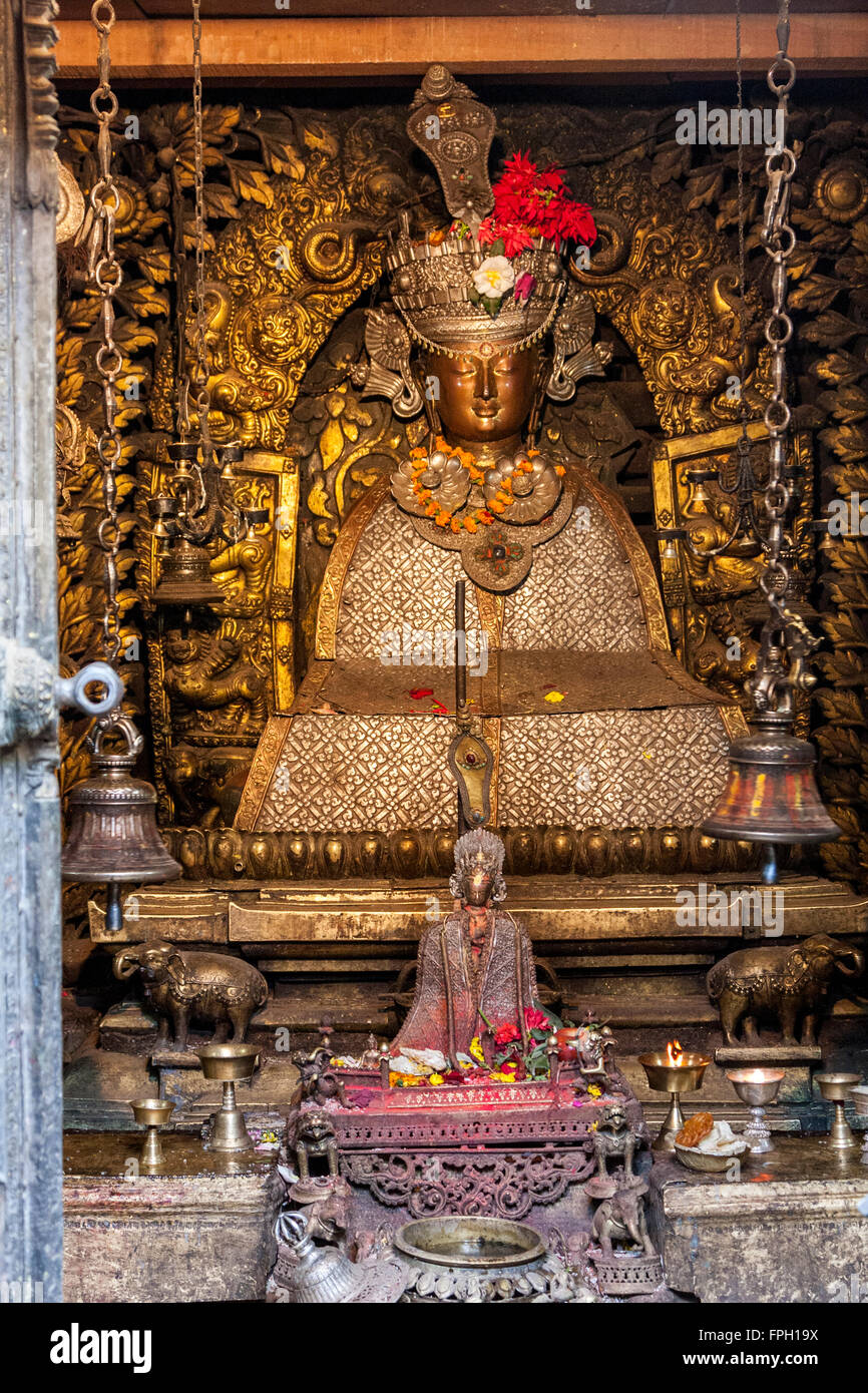 Nepal, Patan. Buddha Shrine inside the Golden Temple (Kwa Baha Stock ...