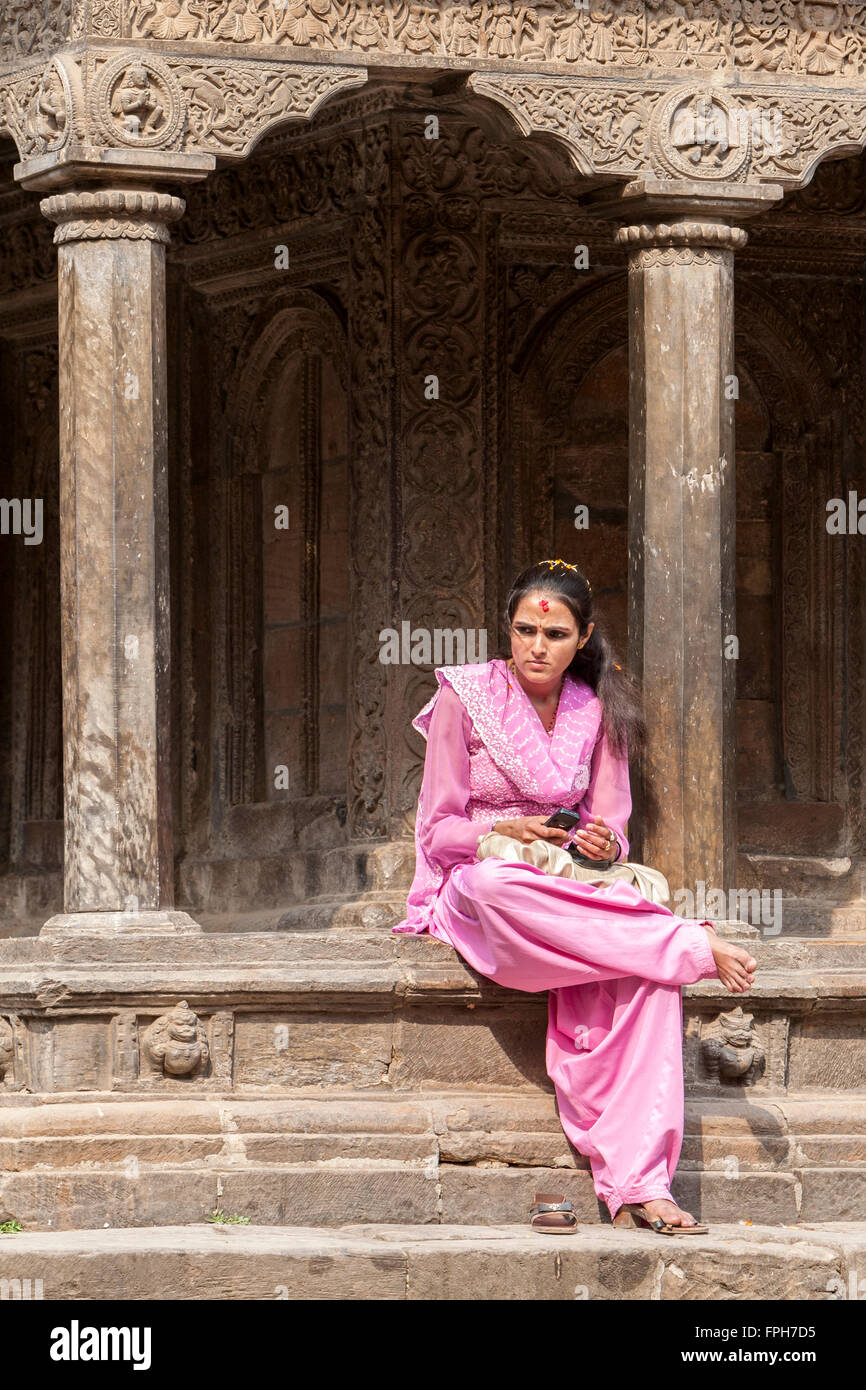 Woman with tika on forehead nepal hi-res stock photography and images ...
