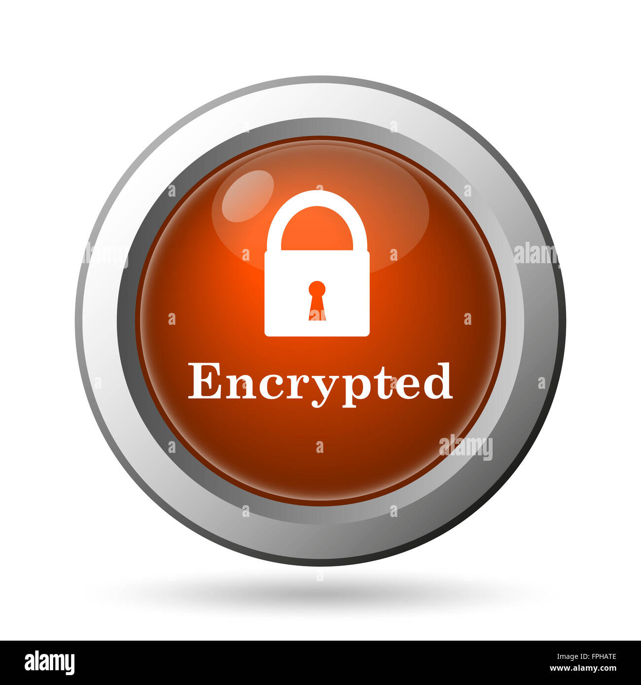 Encrypted icon. Internet button on white background Stock Photo - Alamy
