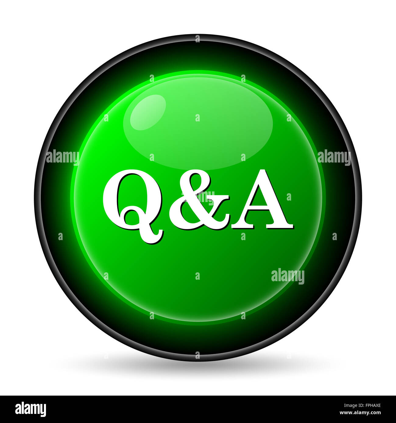 Q&A icon. Internet button on white background Stock Photo - Alamy