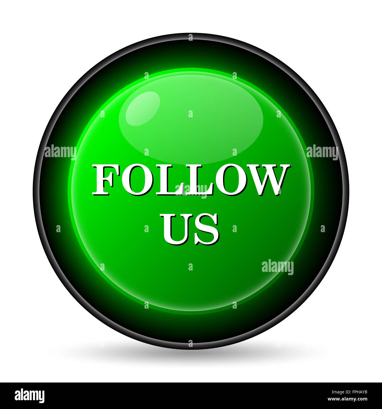 Follow us icon. Internet button on white background Stock Photo - Alamy