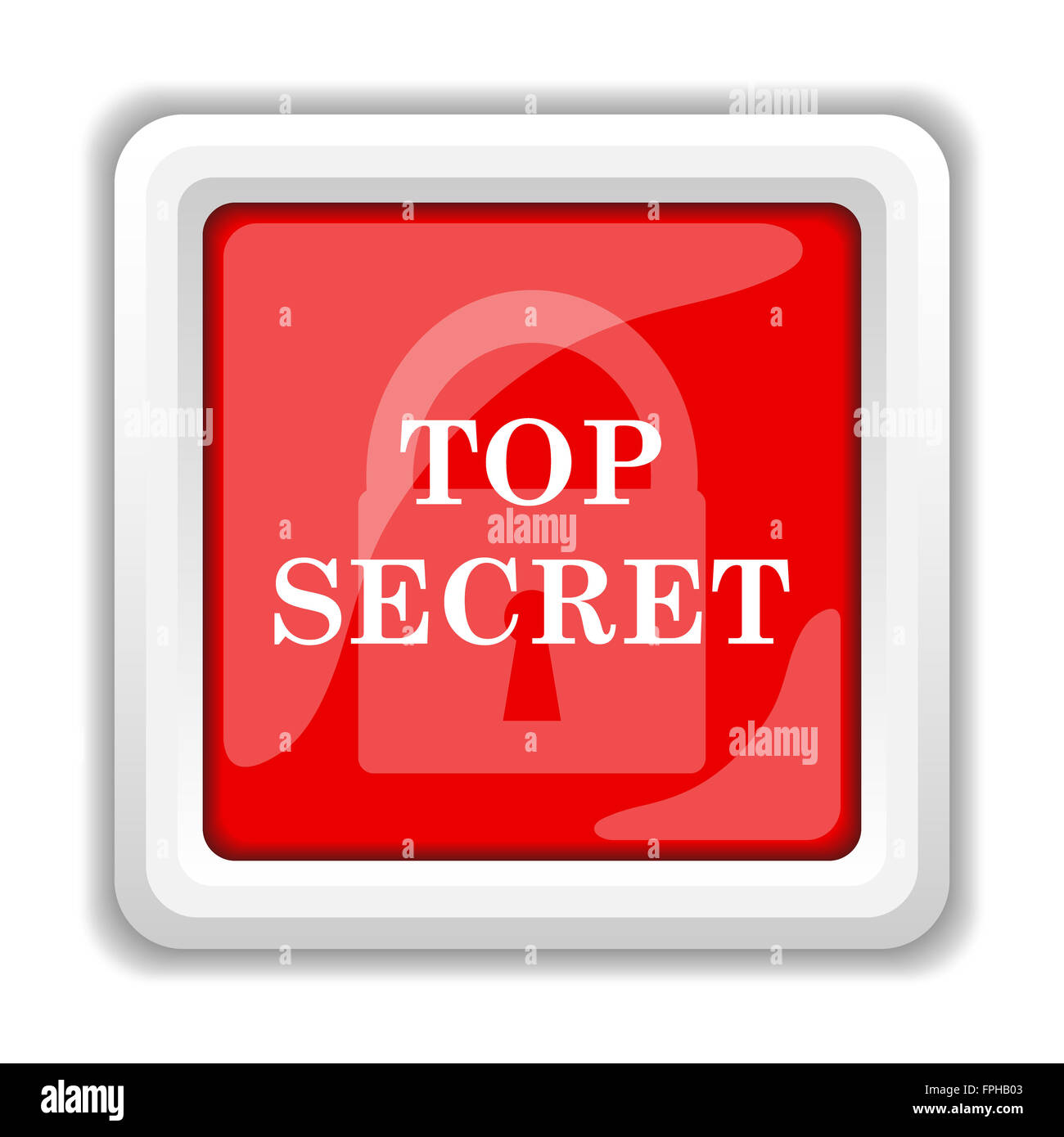 Top secret icon. Internet button on white background Stock Photo - Alamy