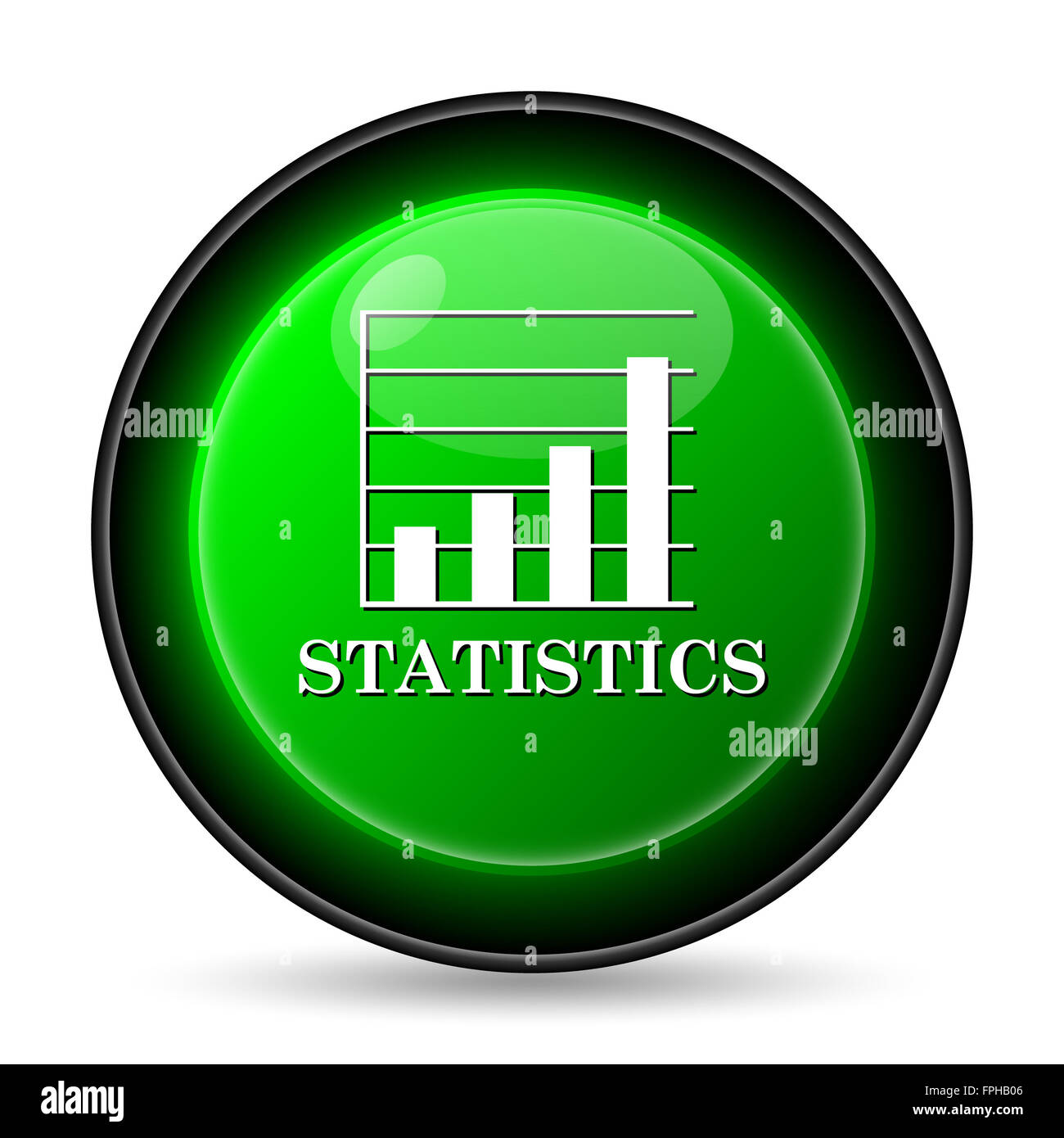 Statistics icon. Internet button on white background Stock Photo - Alamy