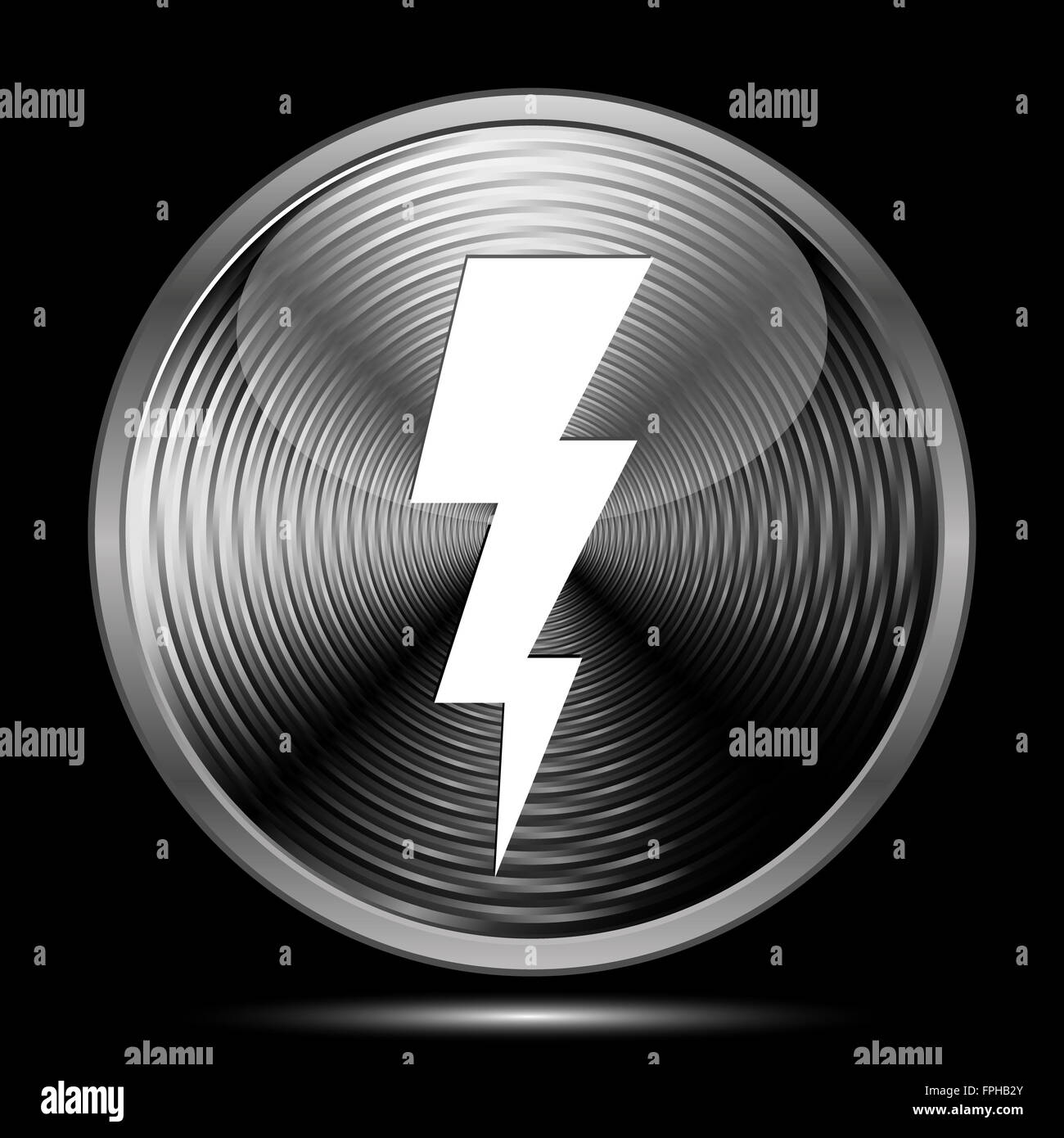 Lightning icon. Internet button on black background Stock Photo - Alamy