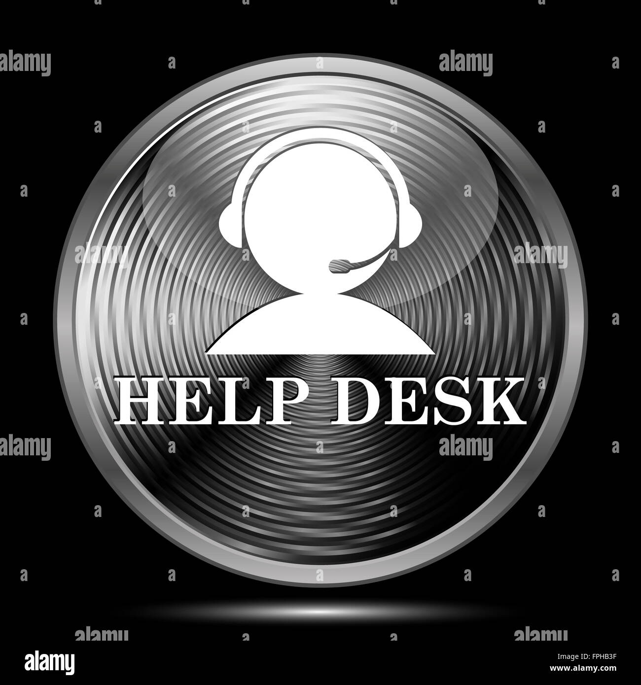 Helpdesk icon. Internet button on black background Stock Photo - Alamy