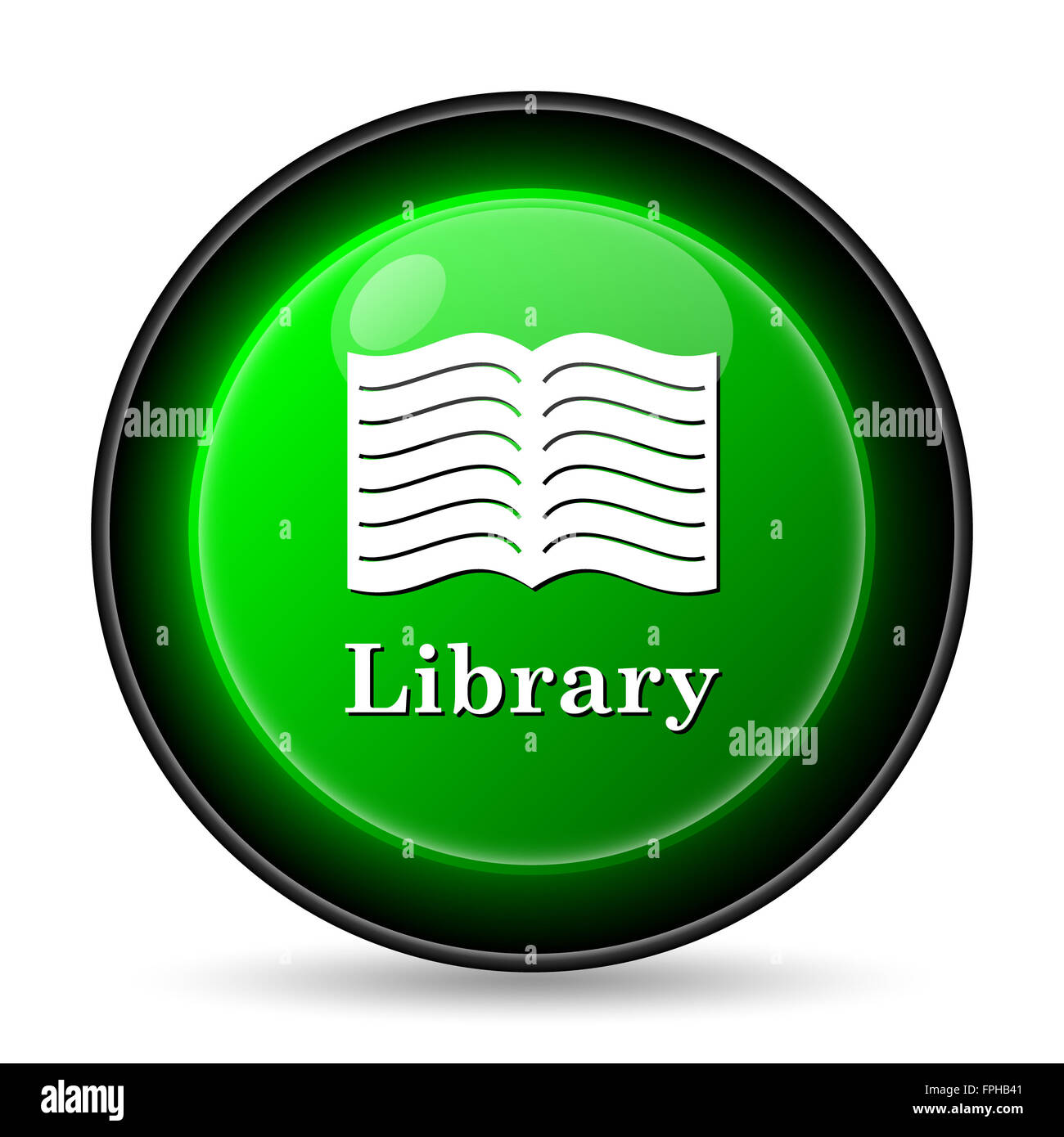 Library icon. Internet button on white background Stock Photo - Alamy
