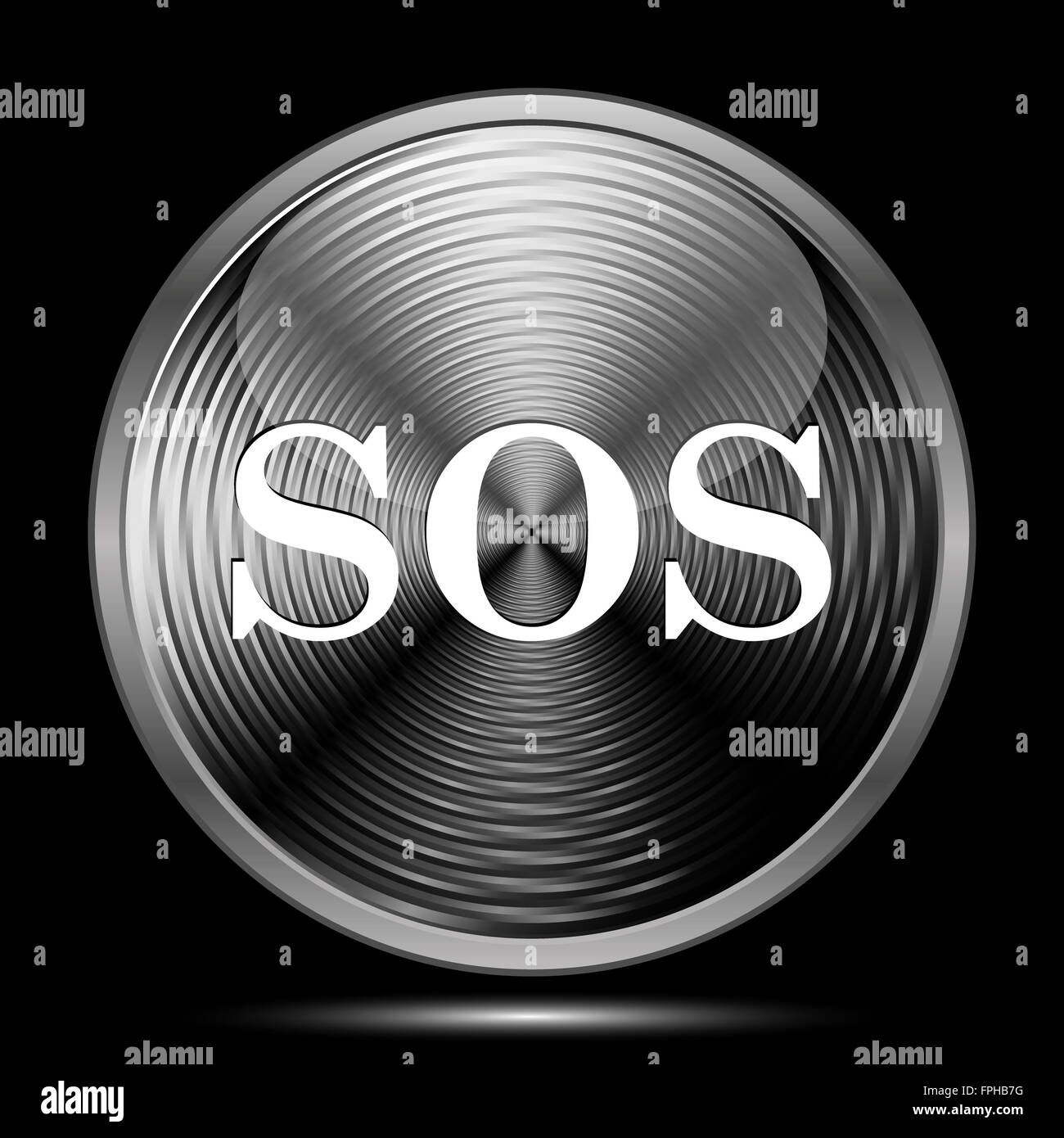 SOS icon. Internet button on black background Stock Photo - Alamy