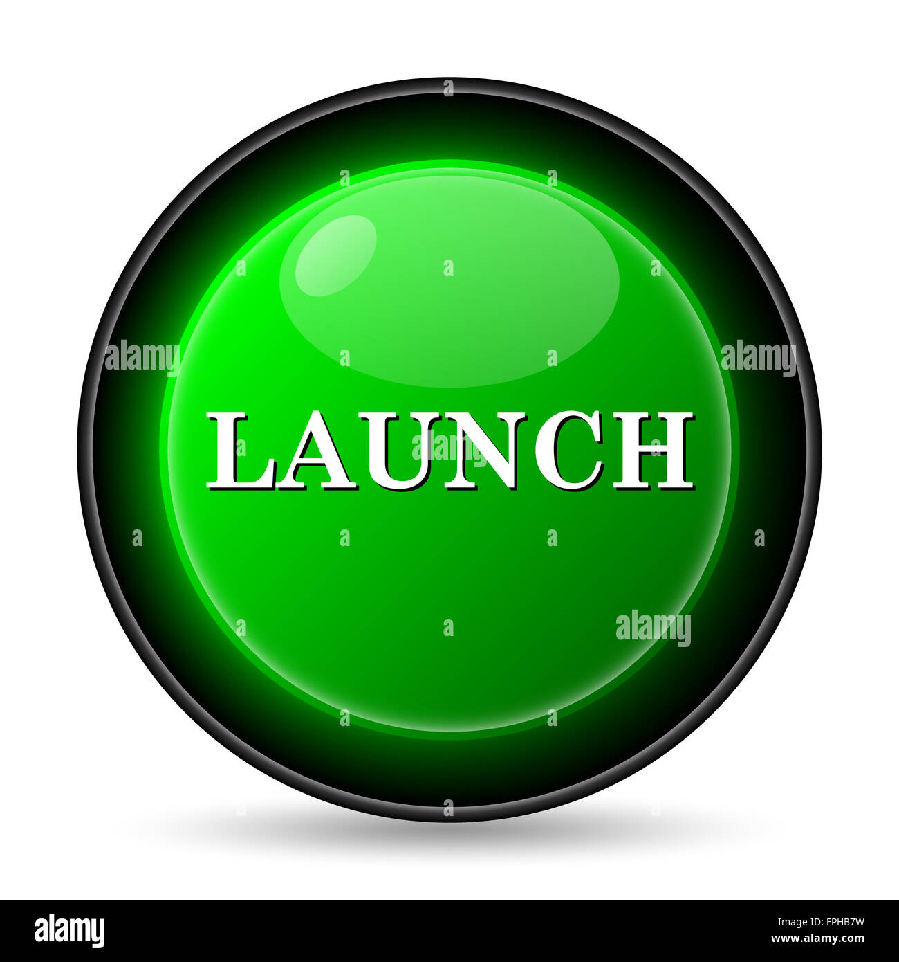 Launch icon. Internet button on white background Stock Photo - Alamy