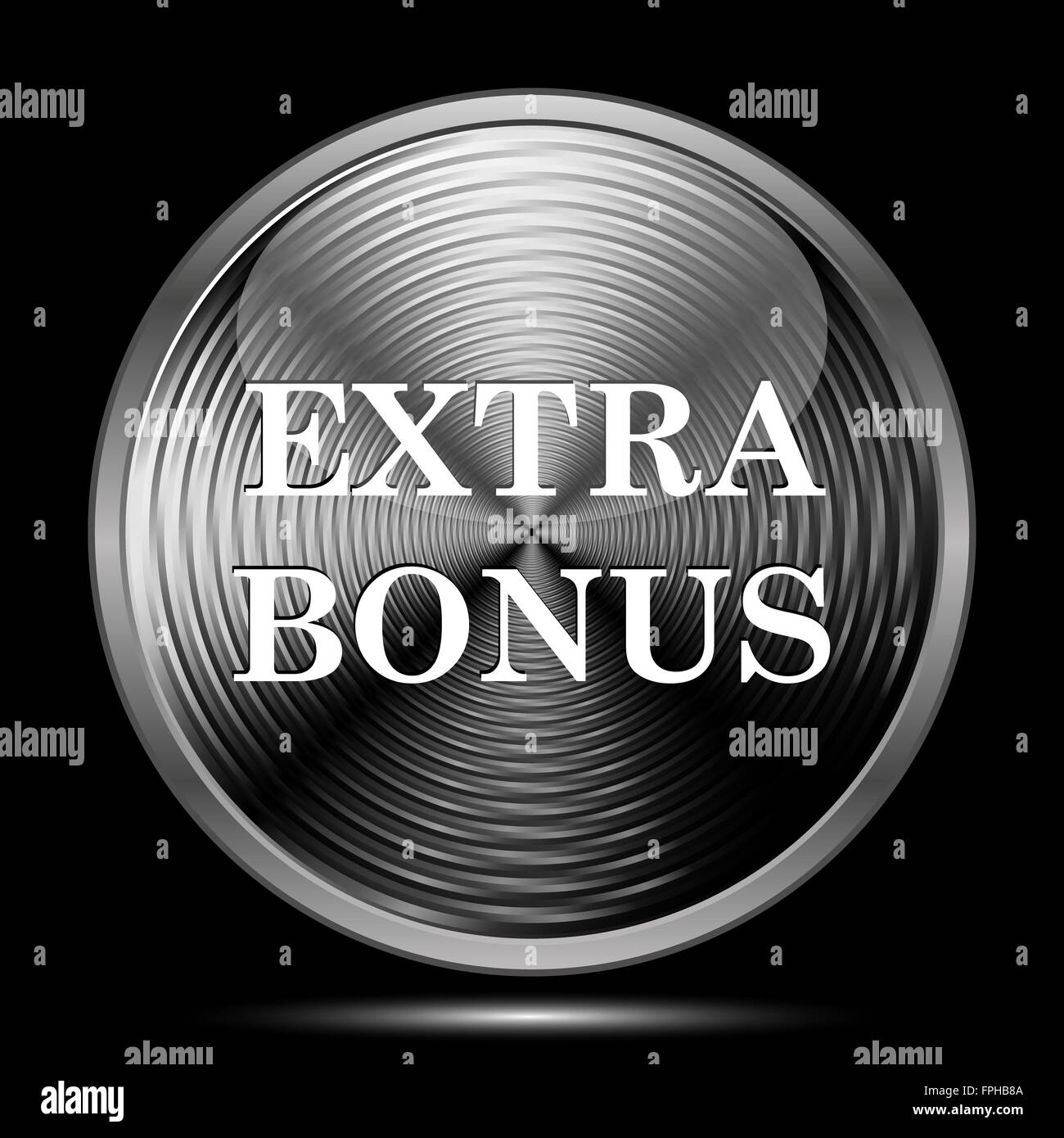 Extra bonus icon. Internet button on black background Stock Photo - Alamy