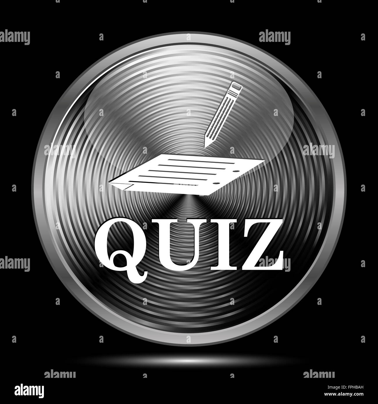 Quiz icon. Internet button on black background Stock Photo - Alamy