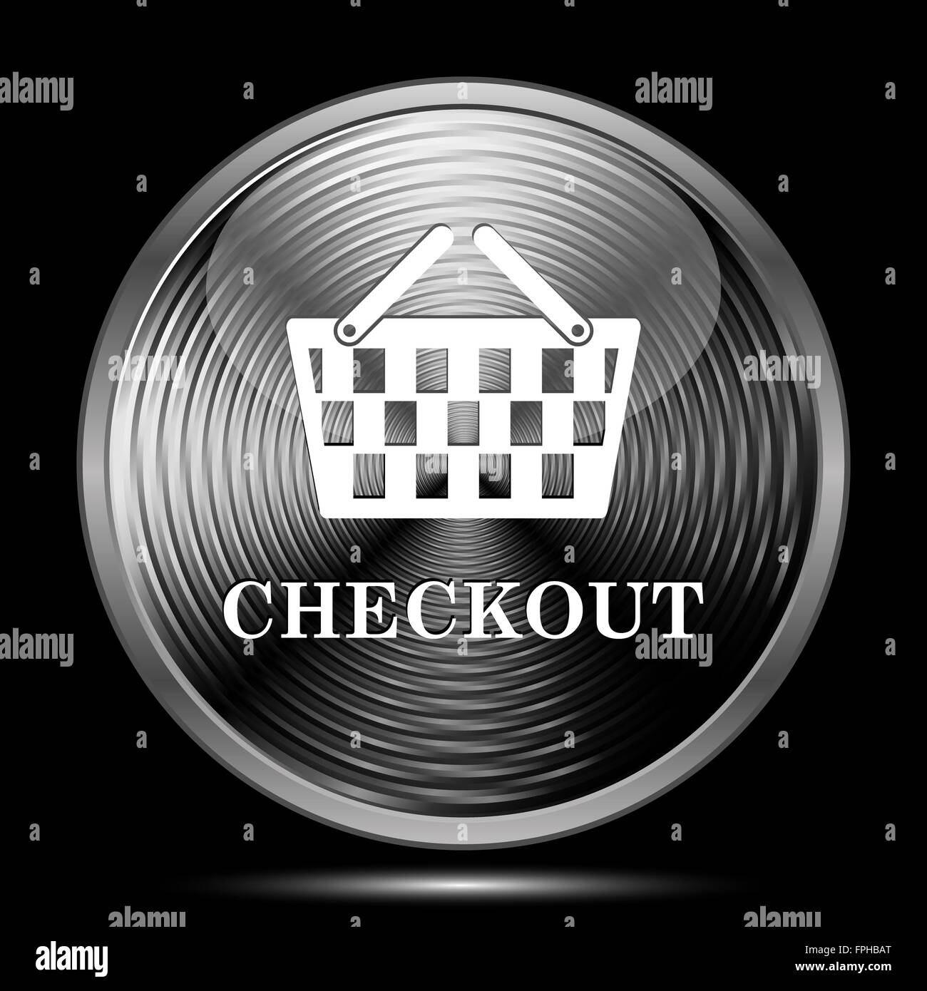 Checkout icon. Internet button on black background Stock Photo - Alamy