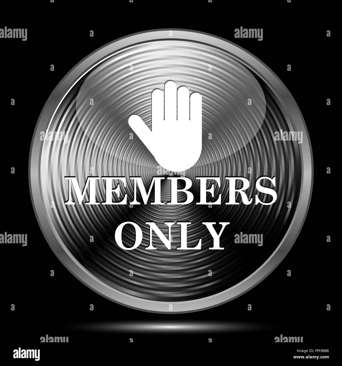 Members only icon. Internet button on black background Stock Photo - Alamy