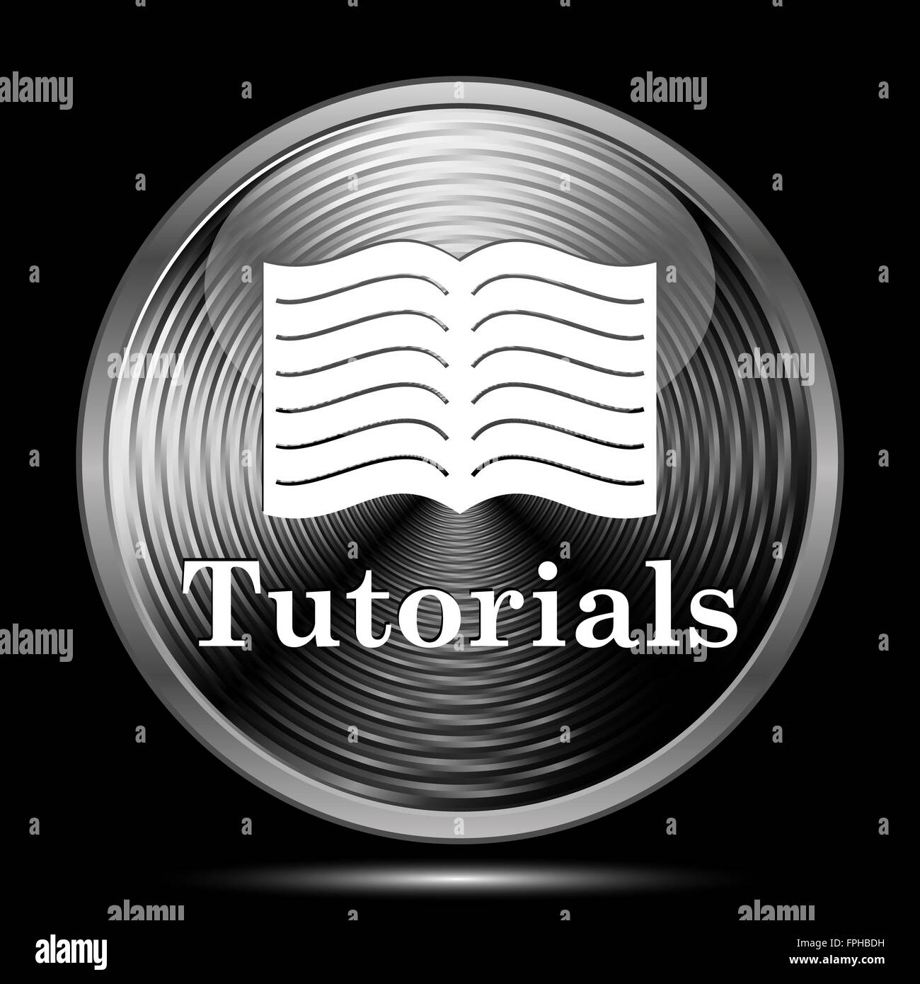 Tutorials icon. Internet button on black background Stock Photo - Alamy