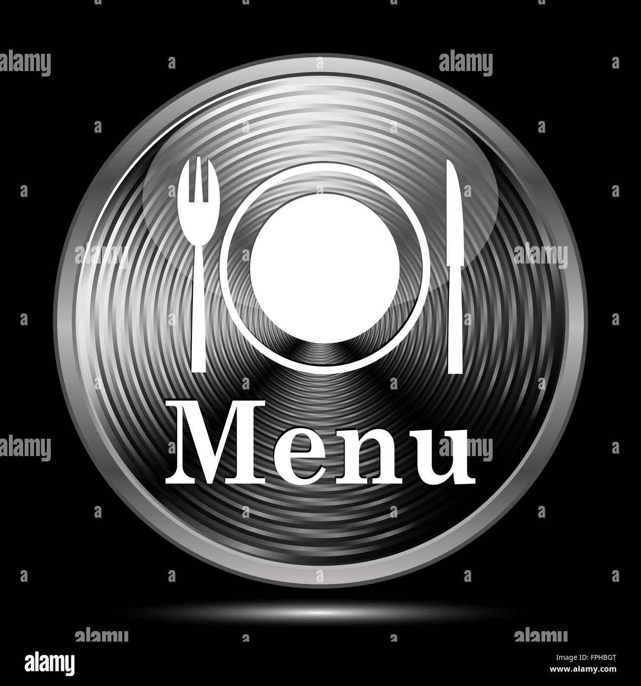 Menu icon. Internet button on black background Stock Photo - Alamy