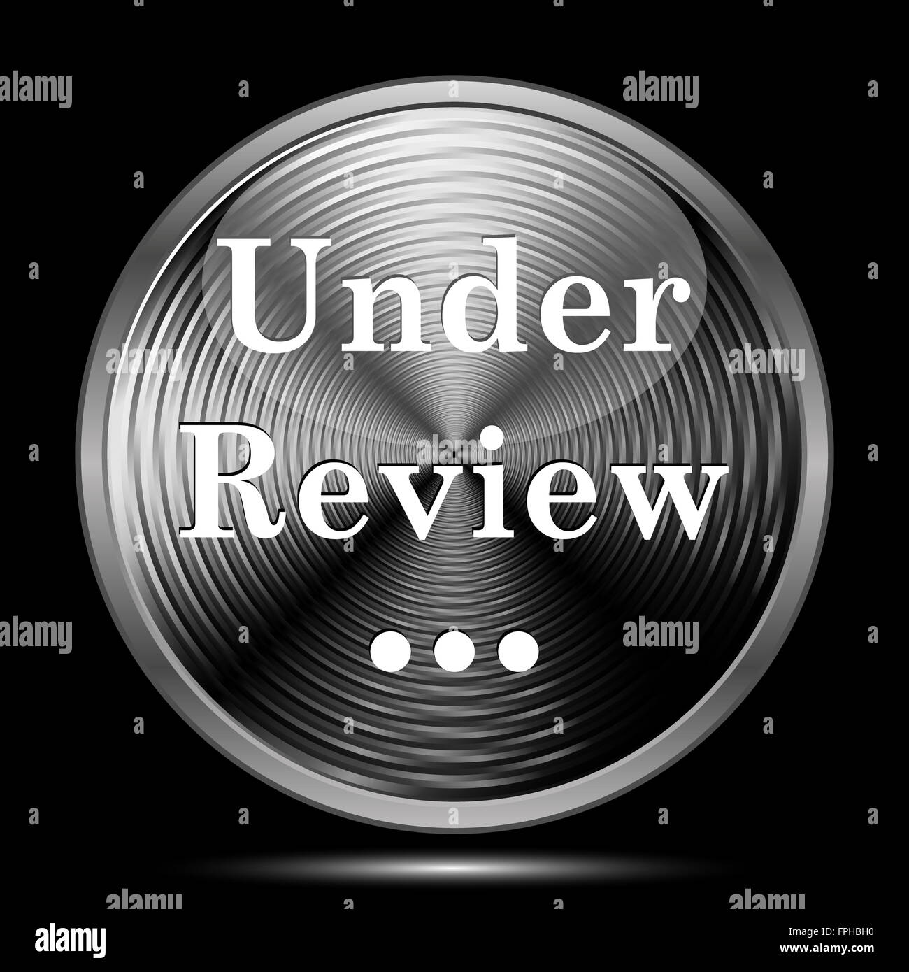 Under review icon. Internet button on black background Stock Photo - Alamy