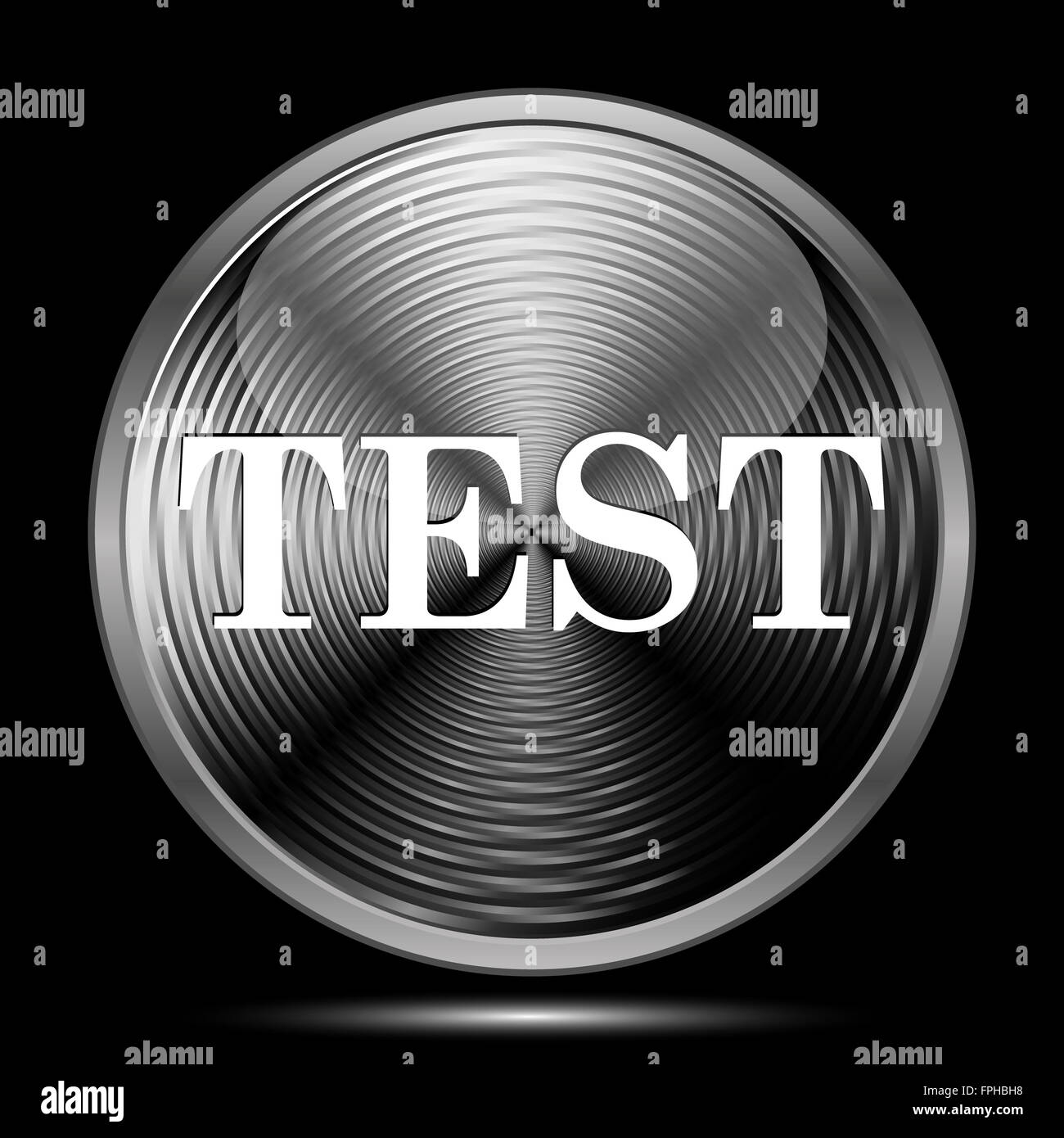 Test icon. Internet button on black background Stock Photo - Alamy