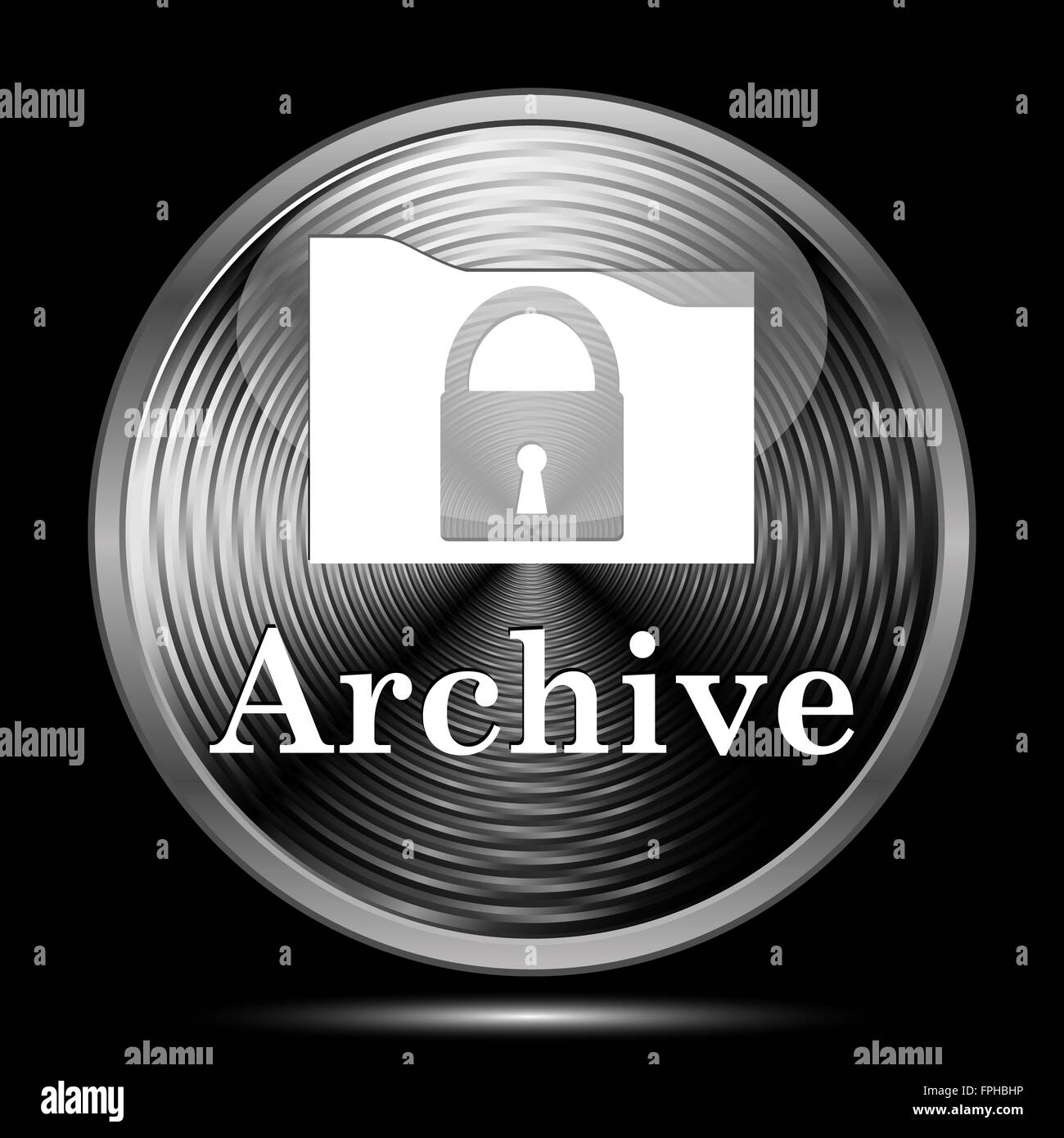 Archive icon. Internet button on black background Stock Photo - Alamy