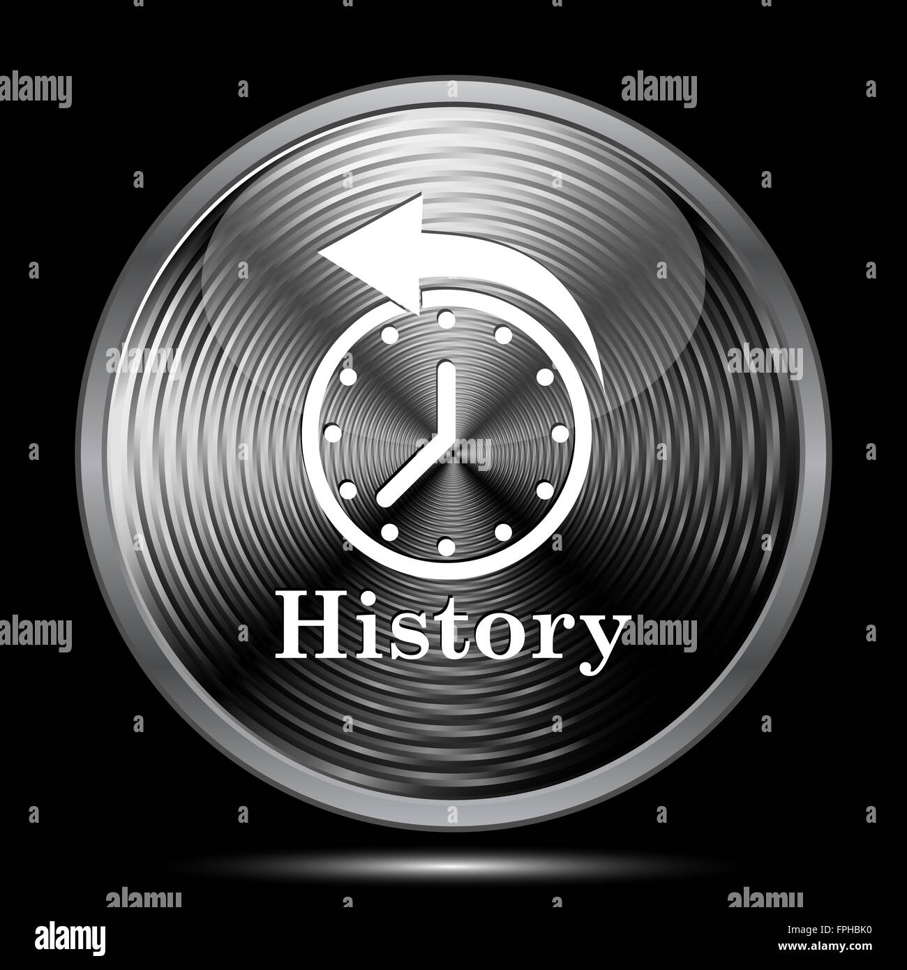 History icon. Internet button on black background Stock Photo - Alamy
