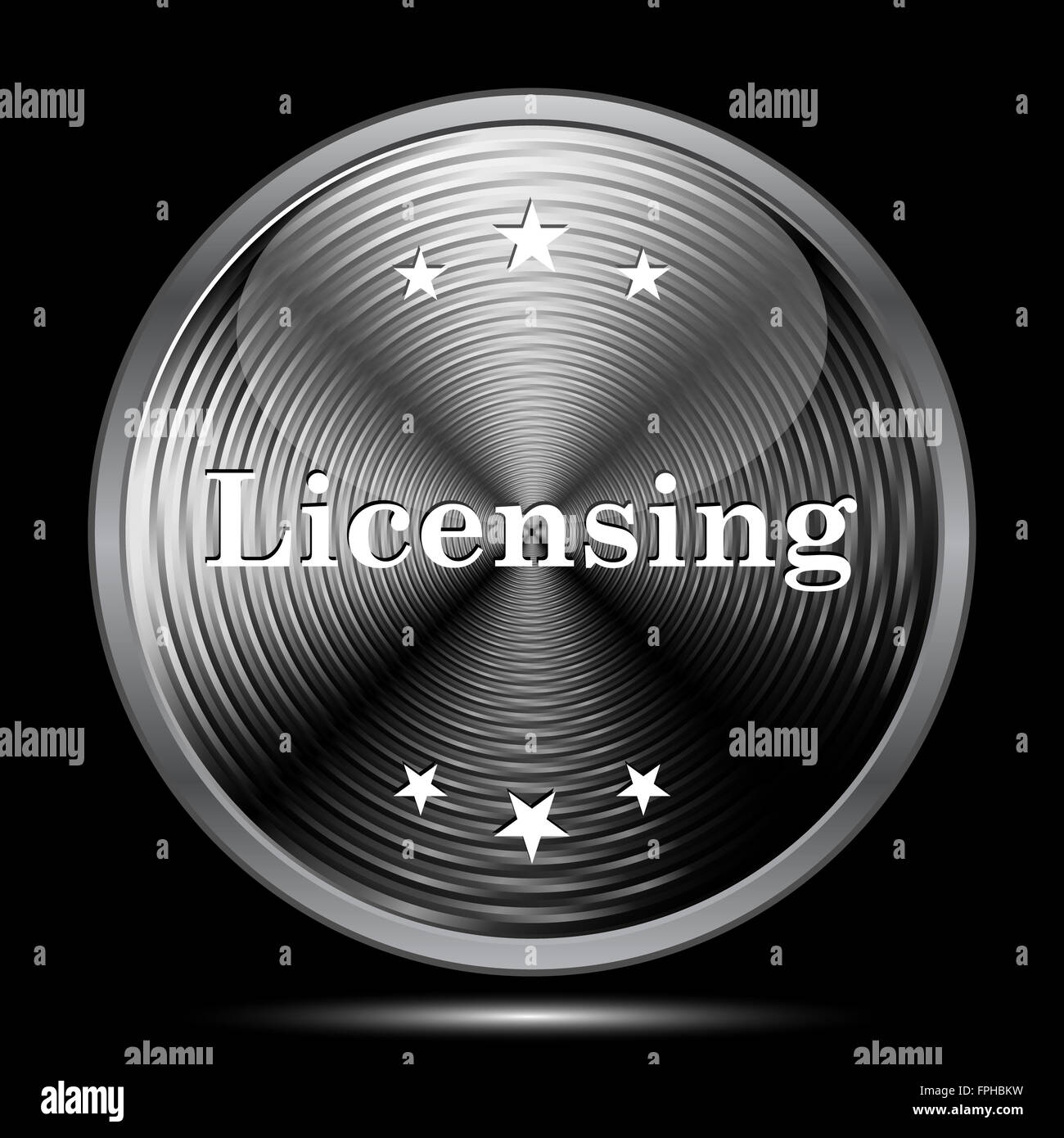 Licensing icon. Internet button on black background Stock Photo - Alamy
