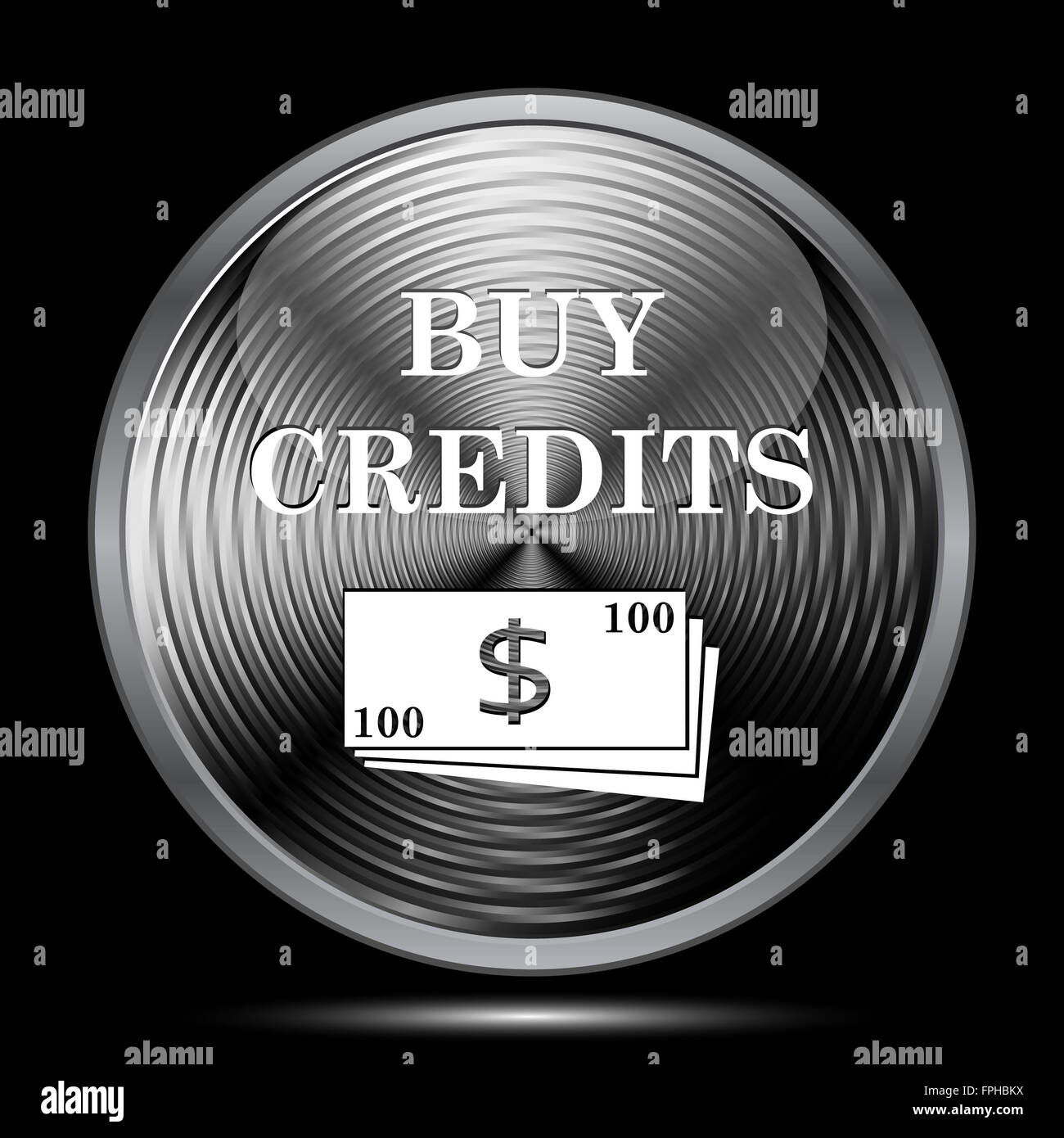 Buy credits icon. Internet button on black background Stock Photo - Alamy