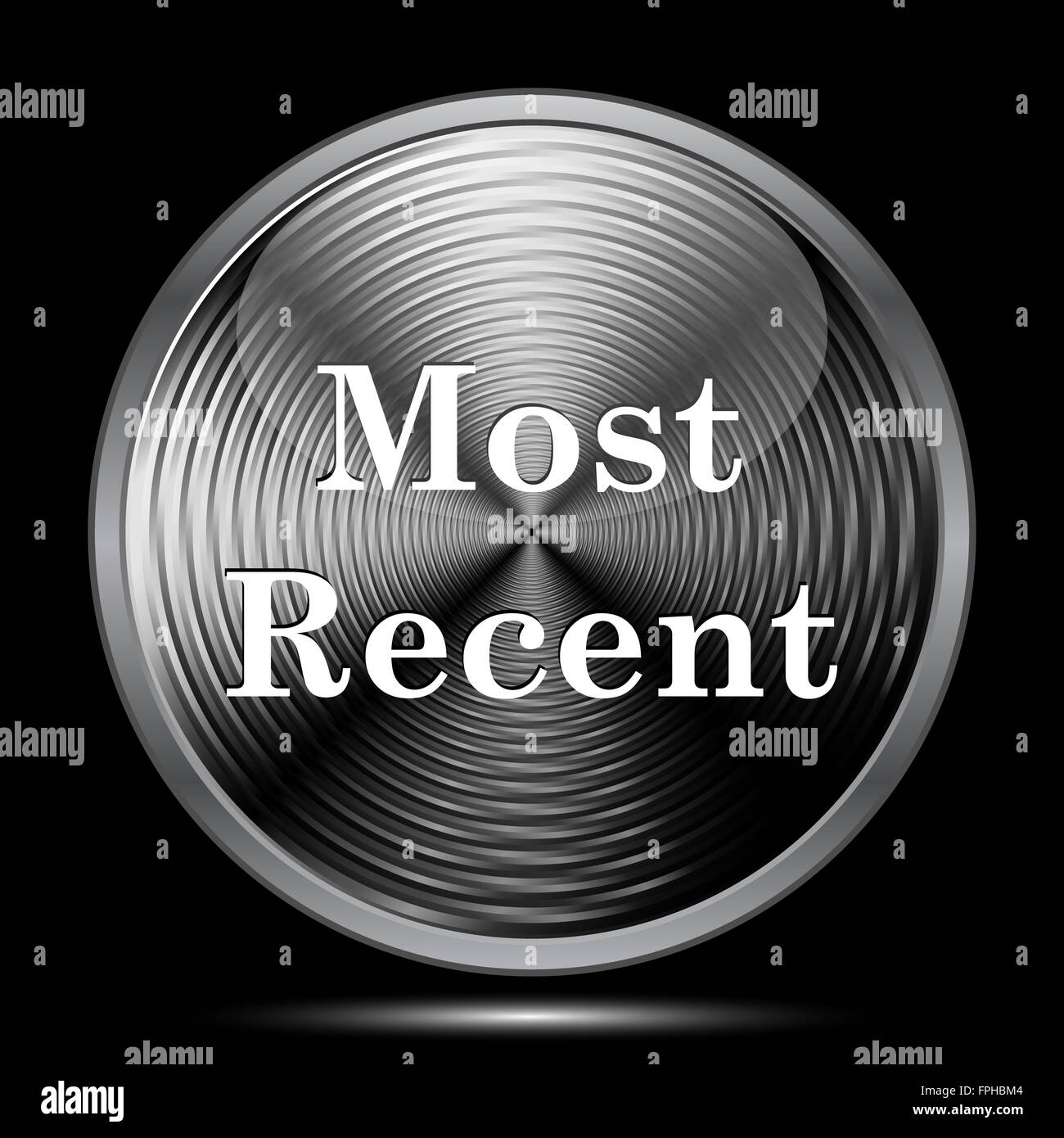 Most recent icon. Internet button on black background Stock Photo - Alamy