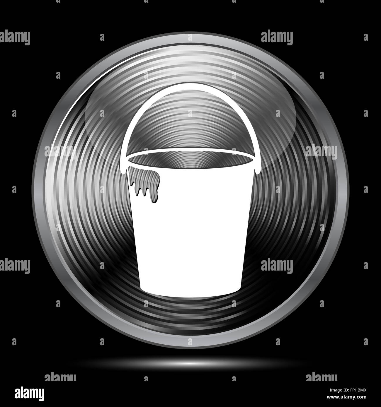 Bucket icon. Internet button on black background Stock Photo - Alamy